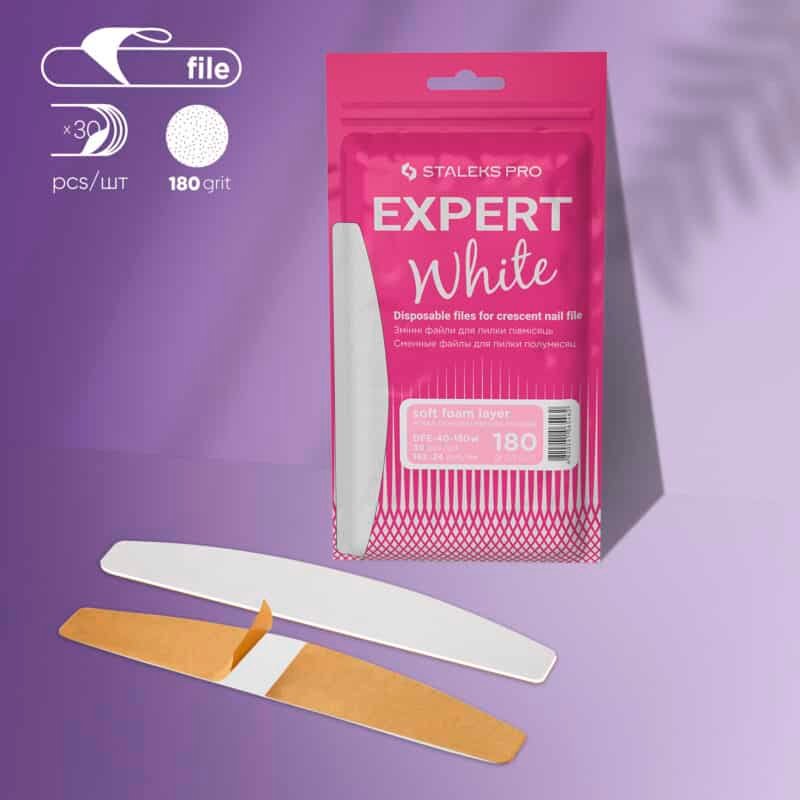 Staleks Pro Expert 40, 180 Grit White Disposable Files (30 pcs)